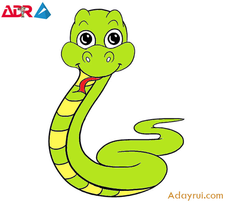 vẽ con rắn đơn giản và hết sức đáng yêu - ADAYRUI