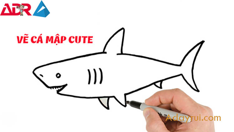 vẽ con cá mập đơn giảnẽ con cá mập đơn giản- ADAYRUI